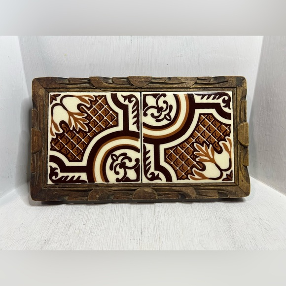 Kitchen | Vintage 197s Hand Carved Monterrey Mexico Tile Kitchen Trivet ...